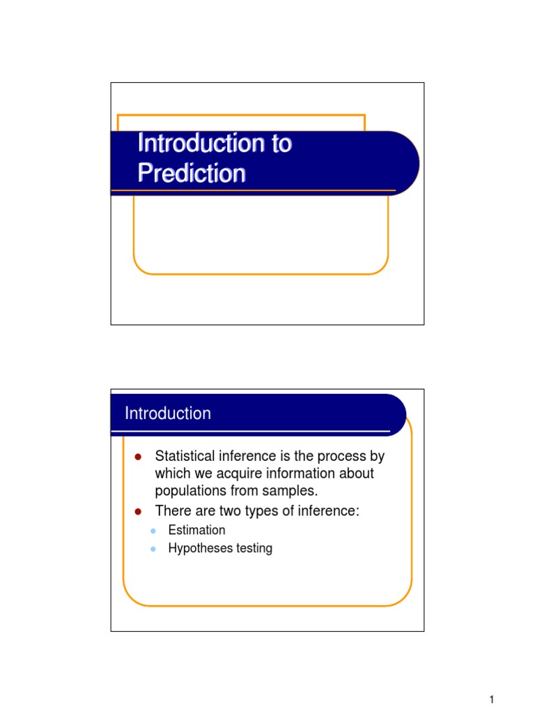 Introduction to Statistical Inference and Prediction: An Overview of ...