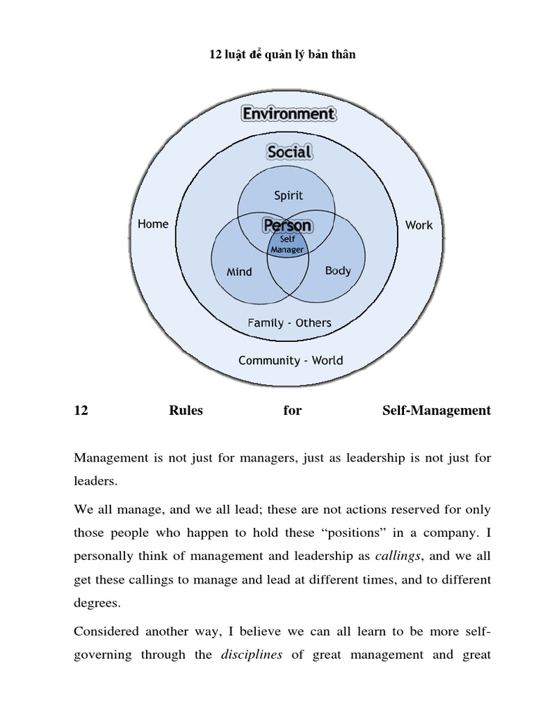 12 Rules for Self-Management: Guiding Principles for Effective Self ...