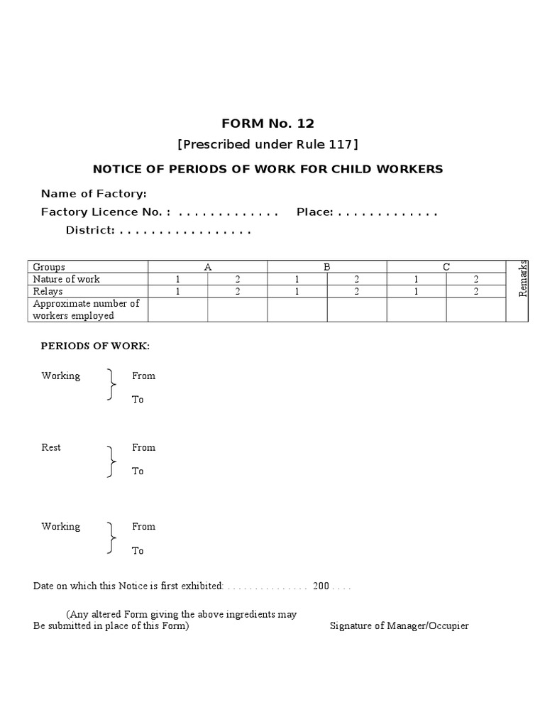FORM No. 12 | PDF