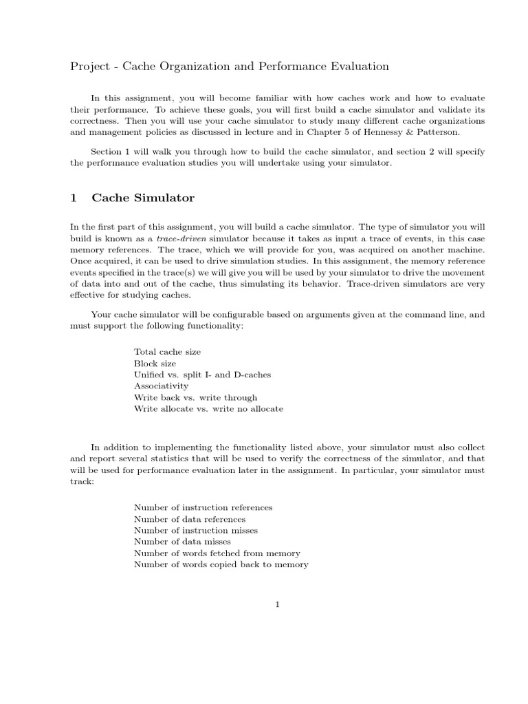 Cache Organization and Performance | PDF | Cpu Cache | C (Programming ...