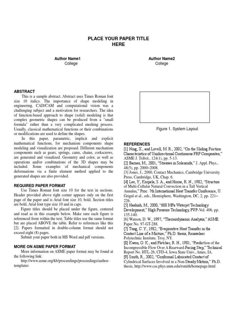 ASME PaperTemplate-ECTC2012 | PDF | Shape | Typefaces