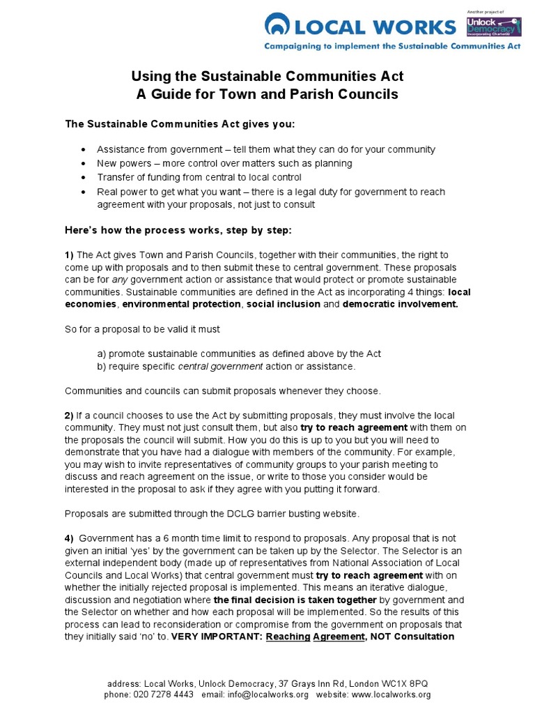 SC Act Town and Parish Councils Guide | PDF | Sustainability | Justice