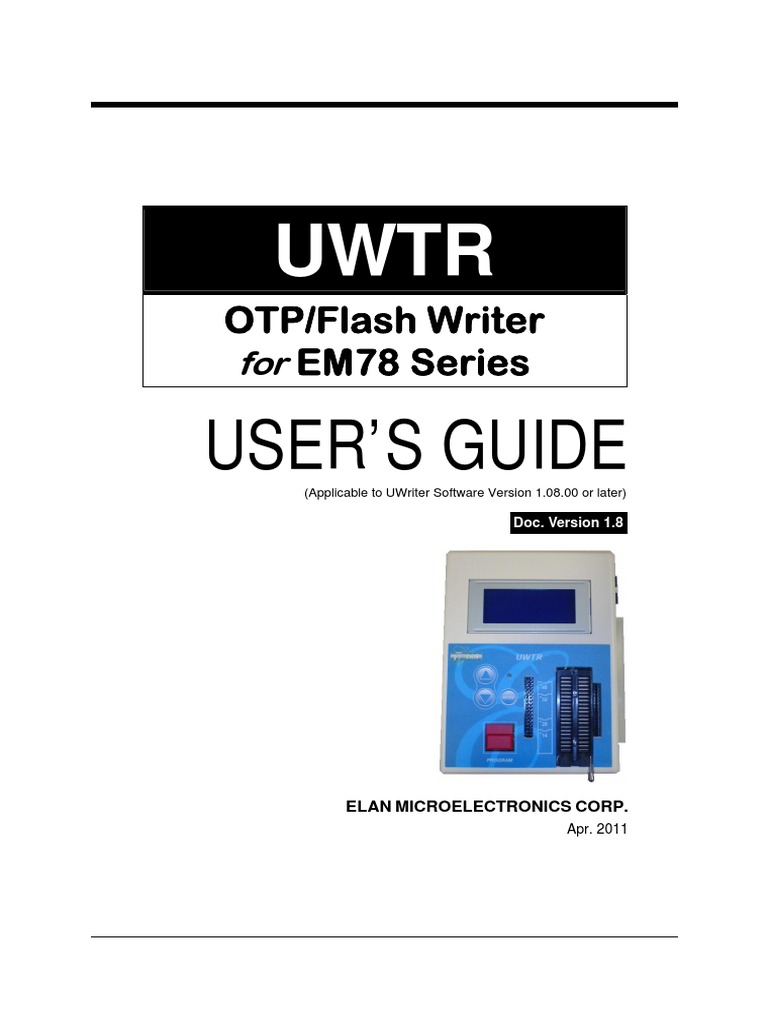 User'S Guide: OTP/Flash Writer EM78 Series | Download Free PDF ...