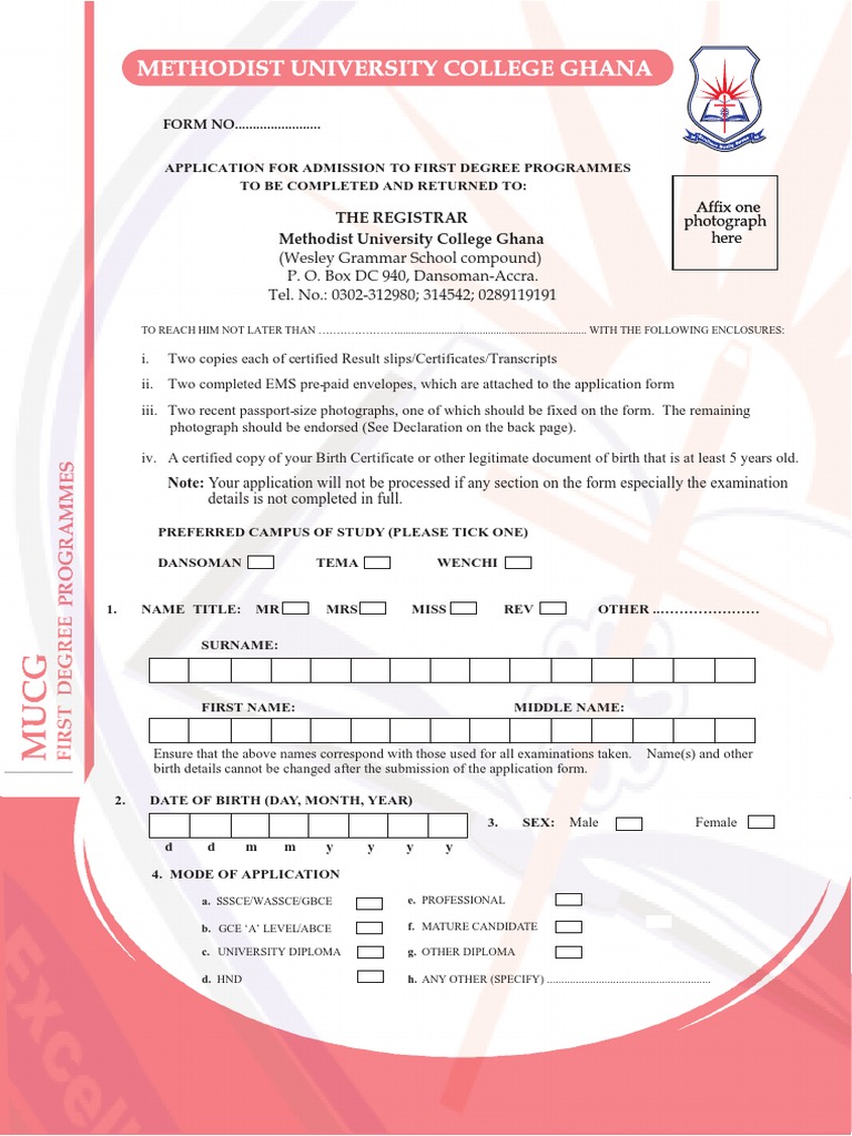 First Degree Applicationform | PDF | Bachelor Of Arts | Bachelor Of Science