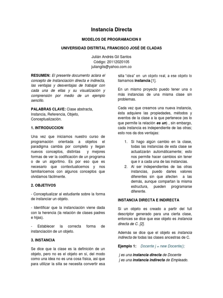 Instanciación en Programación OO | PDF | C ++ | Herencia (Programación ...