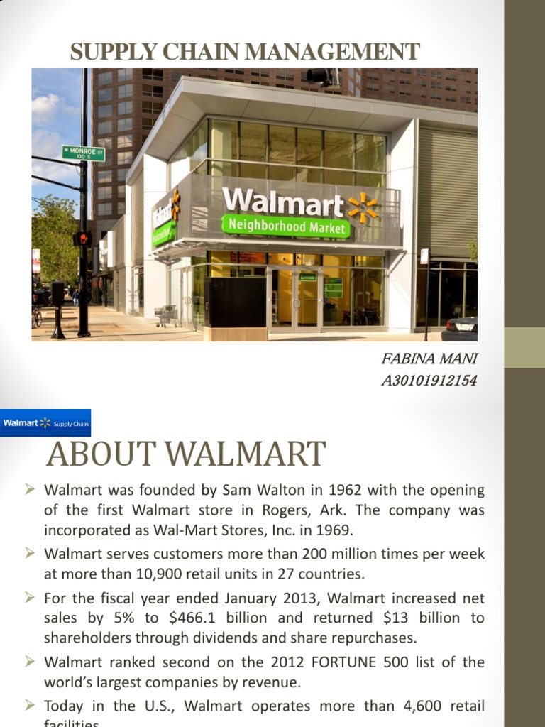 Supply Chain Management | PDF | Walmart | Merchandising