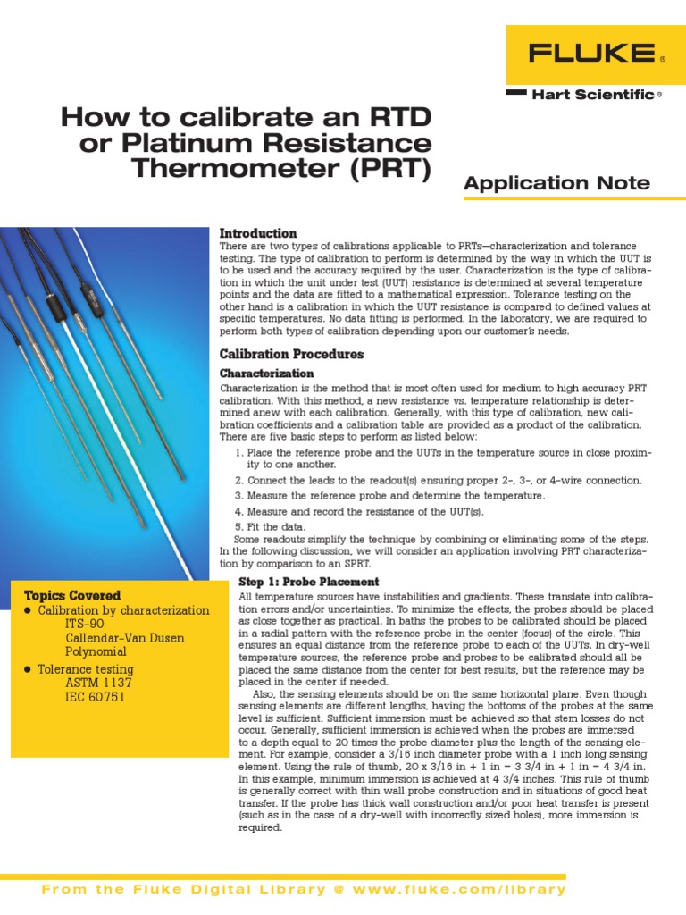 Fluke - Calibration How To Calibrate An RTD | PDF | Calibration | Celsius