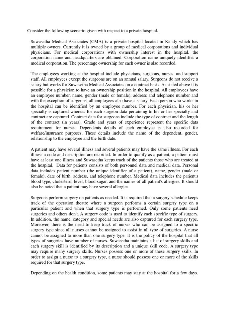 ER diagram Example | Patient | Nursing