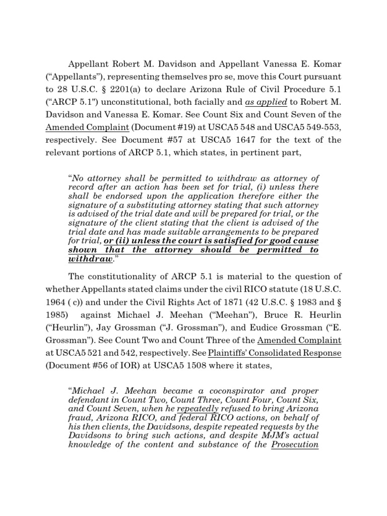 First Motion for Declaratory Judgment | Fourteenth Amendment To The ...