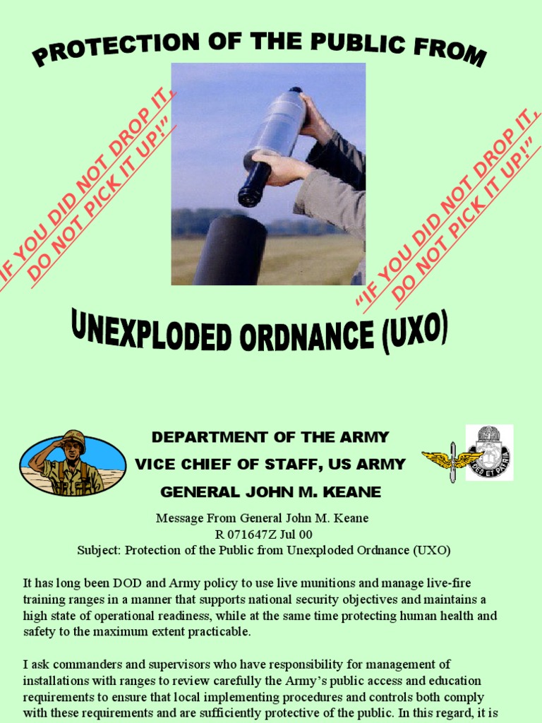 UXO Safety and Reporting Procedures | PDF | Fuze | Military