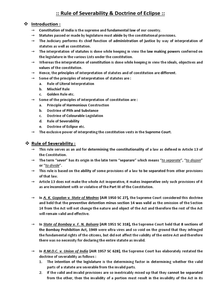 Assignment - JP (Doc. of Severability & Doc. of Eclipse) | PDF ...