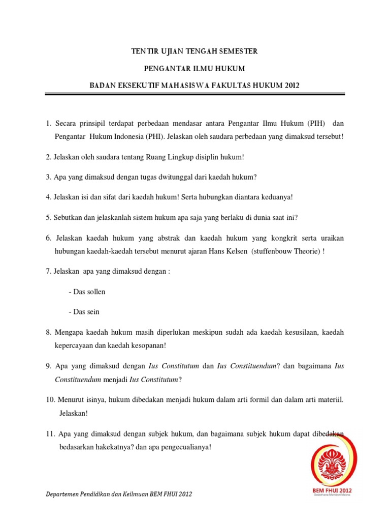 Tentir Uts Pih 2012 | PDF | Ilmu Sosial