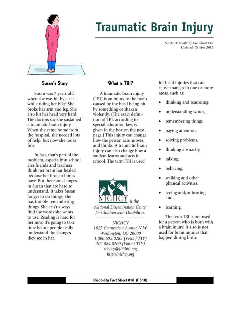 Tbi Fact Sheet | PDF | Traumatic Brain Injury | Individualized ...