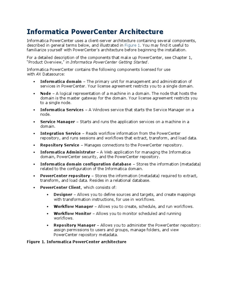 Informatica PowerCenter Architecture Overview | PDF