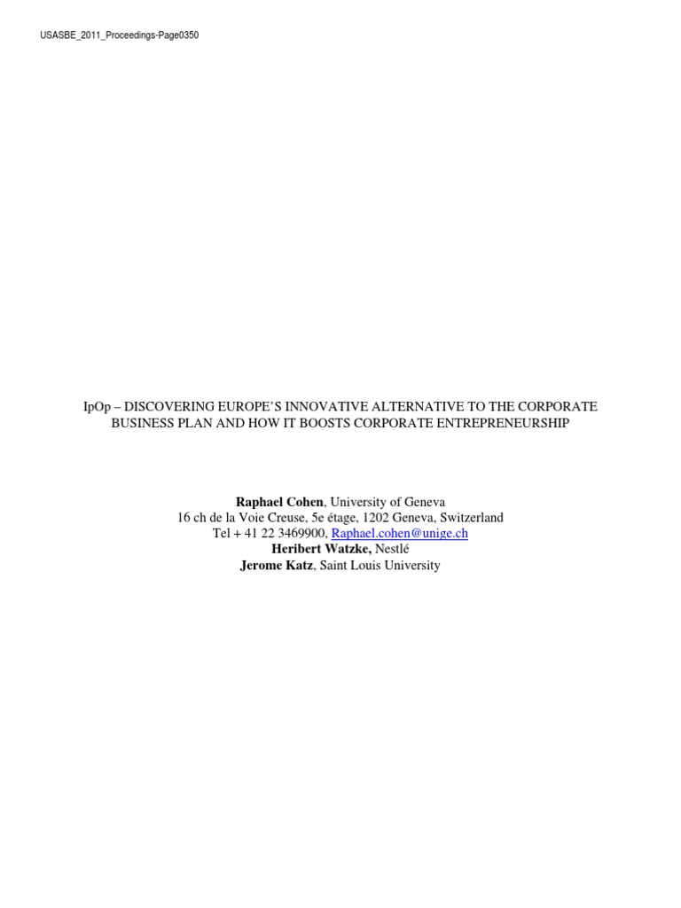 Introduction To The IpOp Model As Presented at USASBE 2011 | PDF ...
