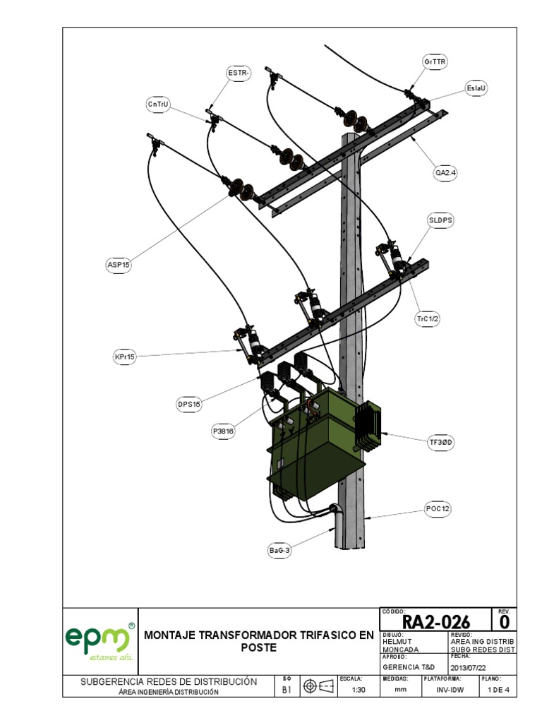 RA2-026 Transformador Tipo Pedestal | Tornillo | Ingeniería de la Energía