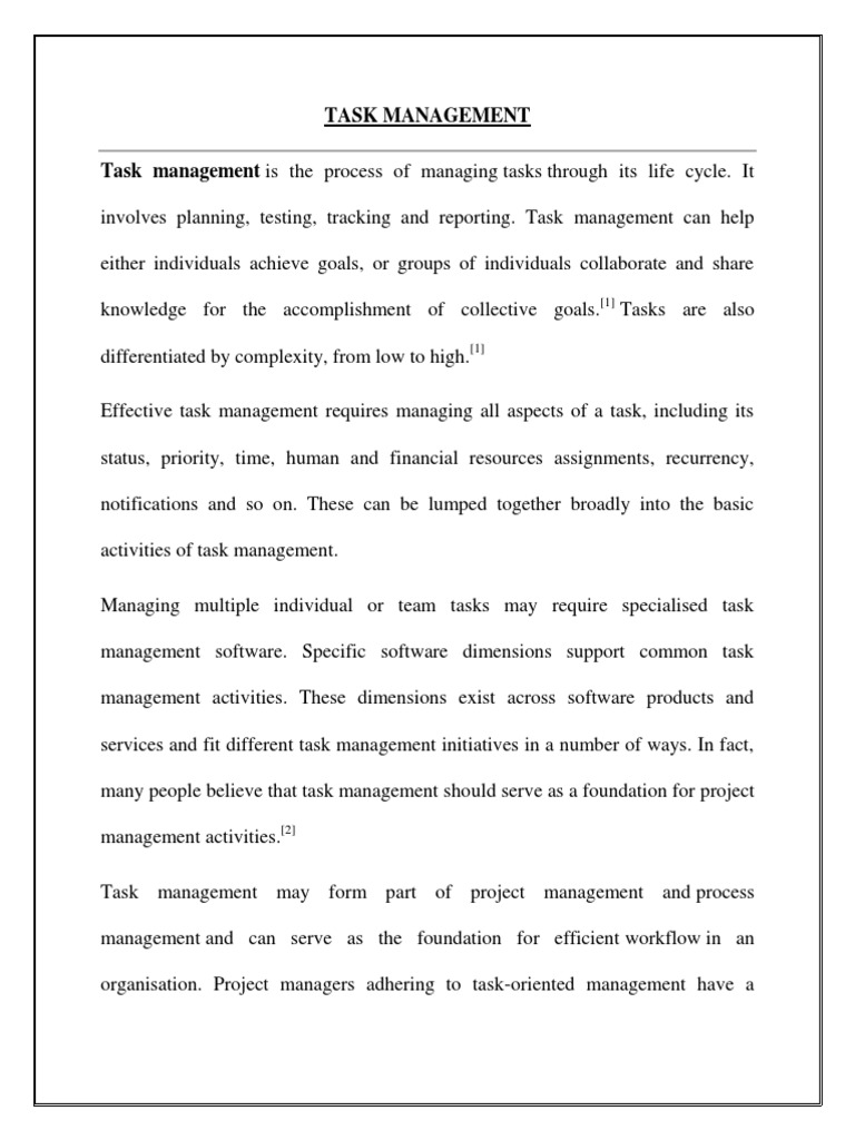 Task Management | PDF | Business | Computing