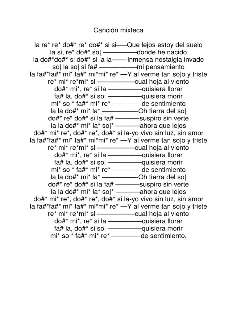Canción Mixteca | PDF