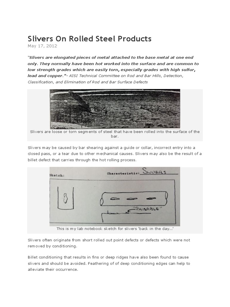 Rolling Defects | Rolling (Metalworking) | Procedural Knowledge