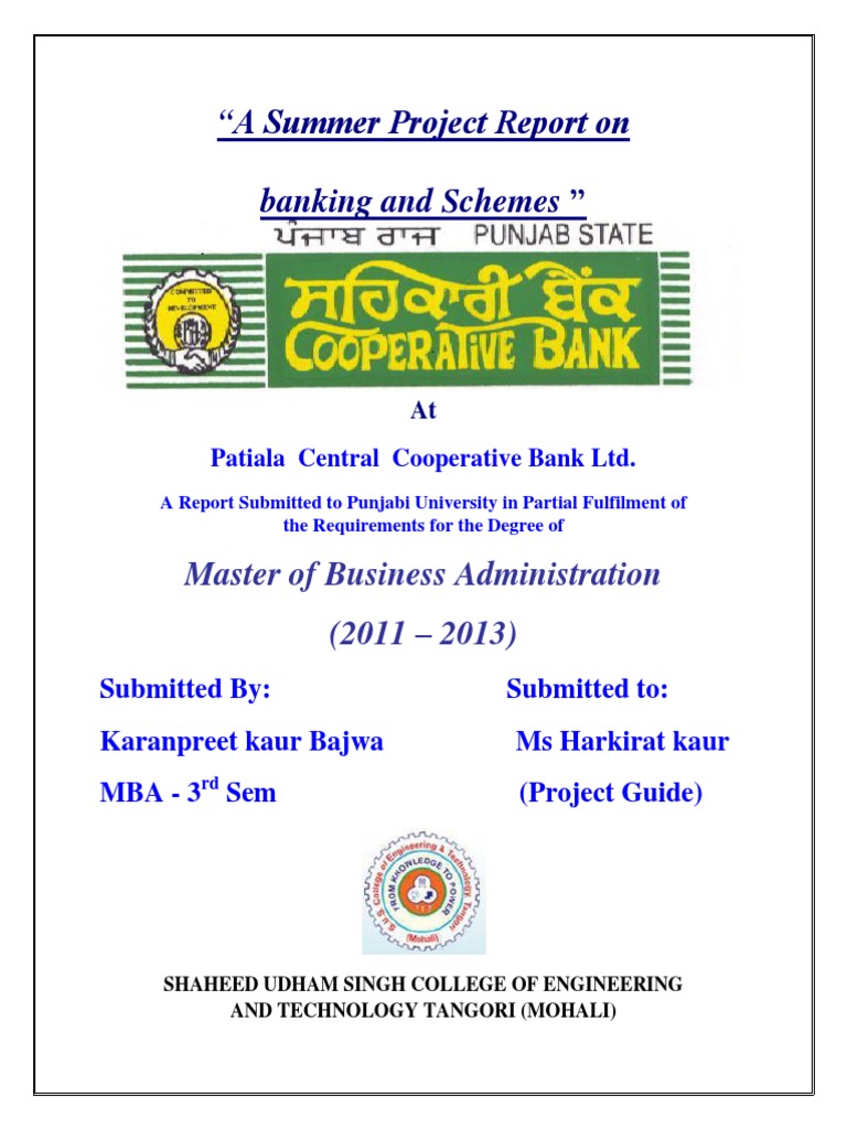 Coprative Bank | PDF | Cooperative | Master Of Business Administration