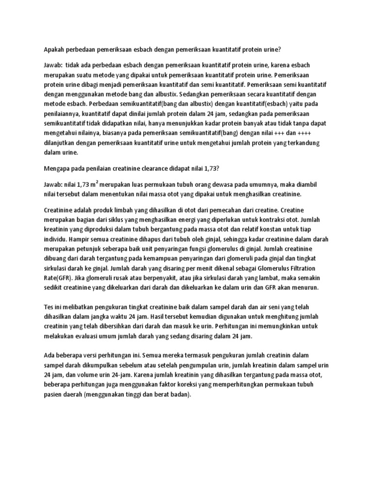 Apakah Perbedaan Pemeriksaan Esbach Dengan Pemeriksaan Kuantitatif ...