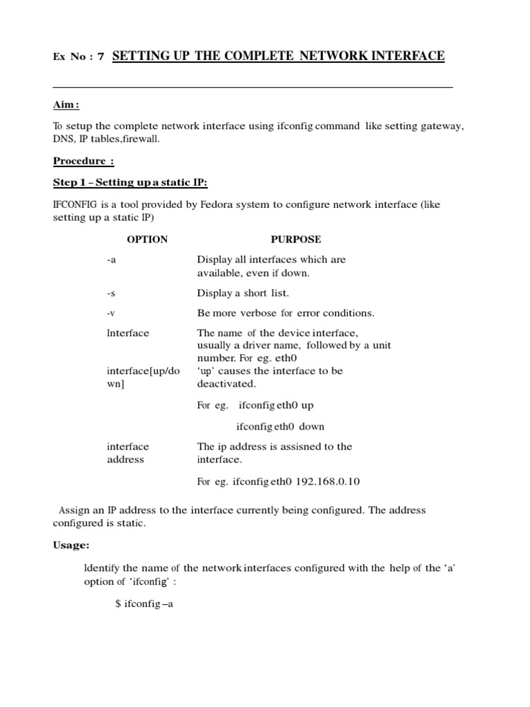 Network Config | PDF | Port (Computer Networking) | Ip Address