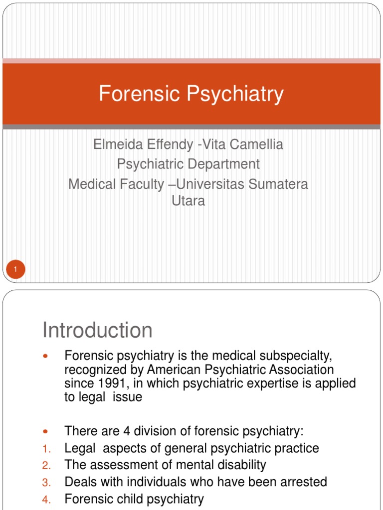 Forensic Psychiatry Overview and Practices | PDF | Forensic Psychiatry ...