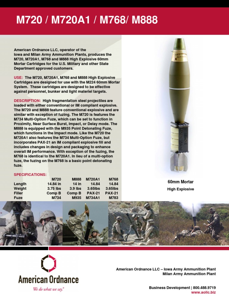 60mmMortarM720 M888 | PDF