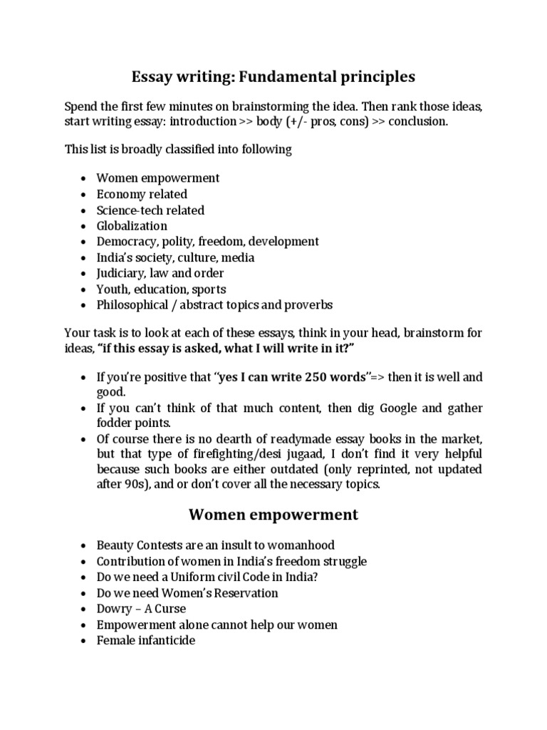 Fundamental Principles of Essay Writing | Download Free PDF | Mass ...