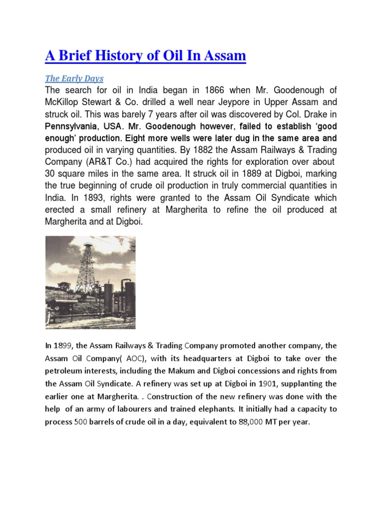 A Brief History of Oil in Assam | PDF | Hydrocarbons | Petroleum Industry