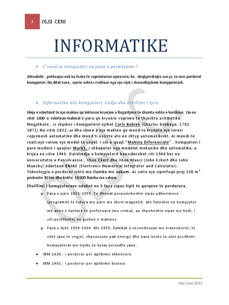 Leksione - Njohuri - Informatike | PDF