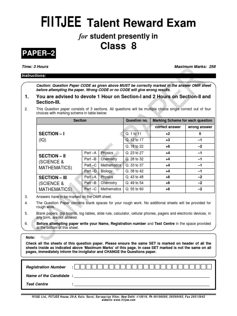 Ftre 2013 Class Viii Paper 2 | PDF | Redox | Endoplasmic Reticulum