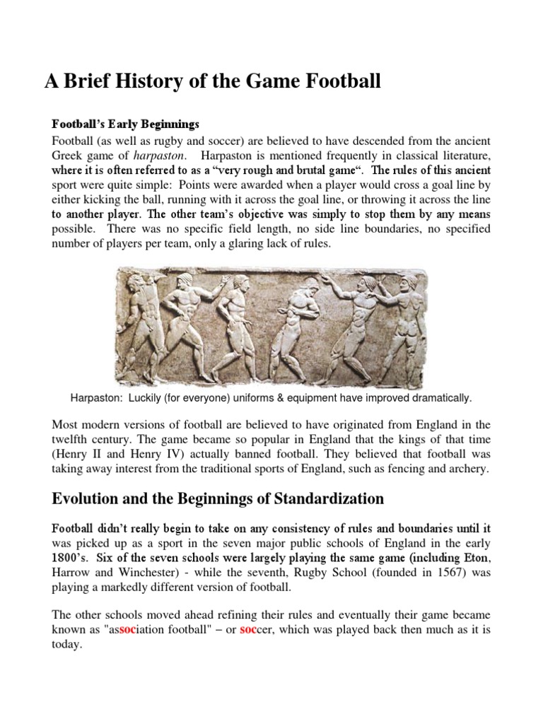 A Brief History of The Game Football | PDF | Association Football ...