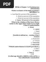 MCQ in Orthodontics | PDF | Tooth | Mouth
