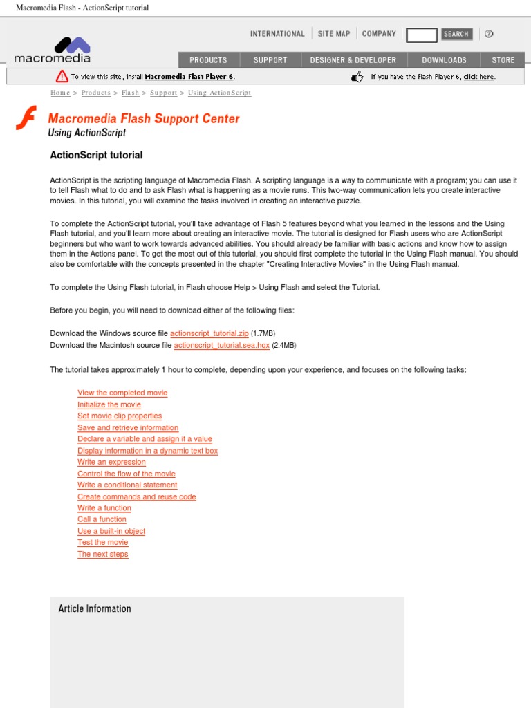 Action Script Tutorial | PDF | Action Script | Adobe Flash