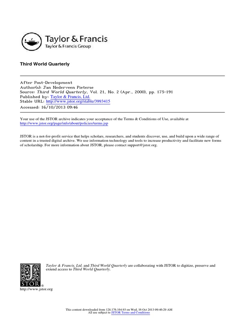 After Post Development Pdf Science Ideologies