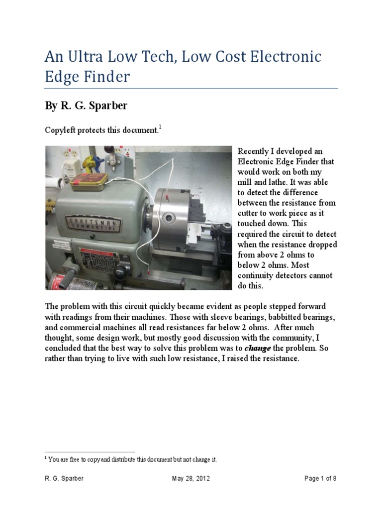 Ultra Low-Cost Electronic Edge Finder | PDF | Home & Garden ...