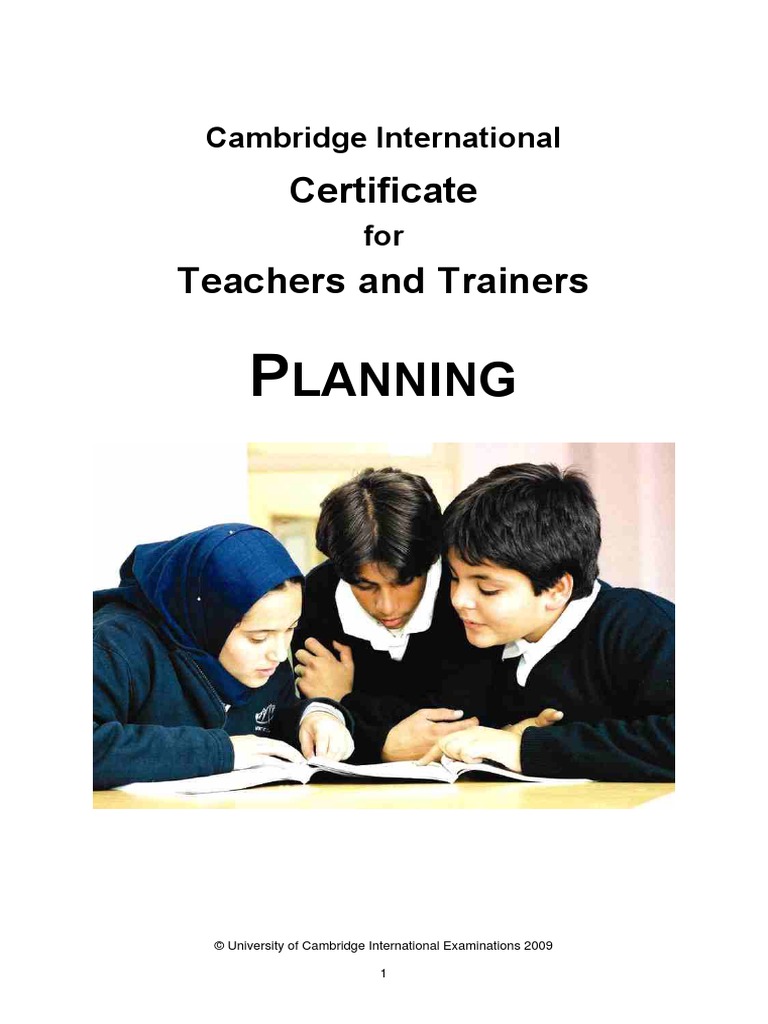 Cambridge Certificate For Teachers and Trainers Booklet | PDF ...