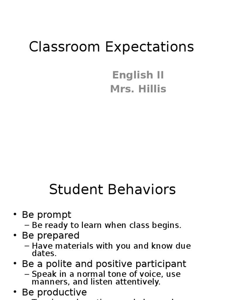Classroom Expectations Powerpoint | PDF | Pedagogy | Learning