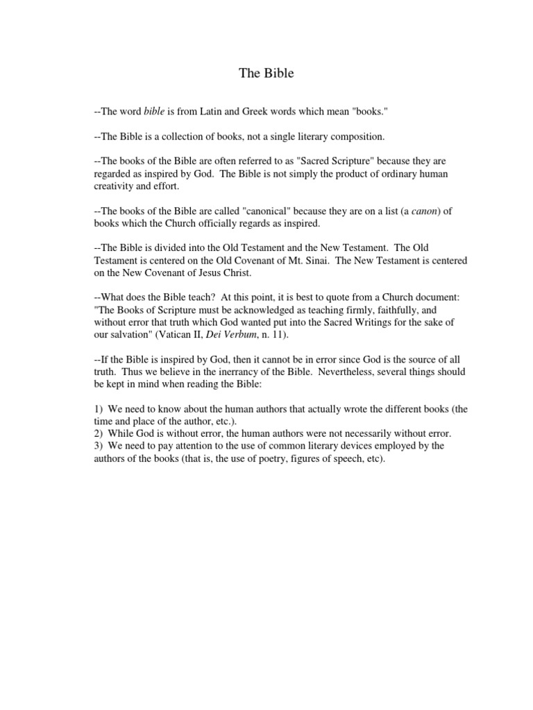 Bible Overview and Books | PDF | Bible Content | Bible