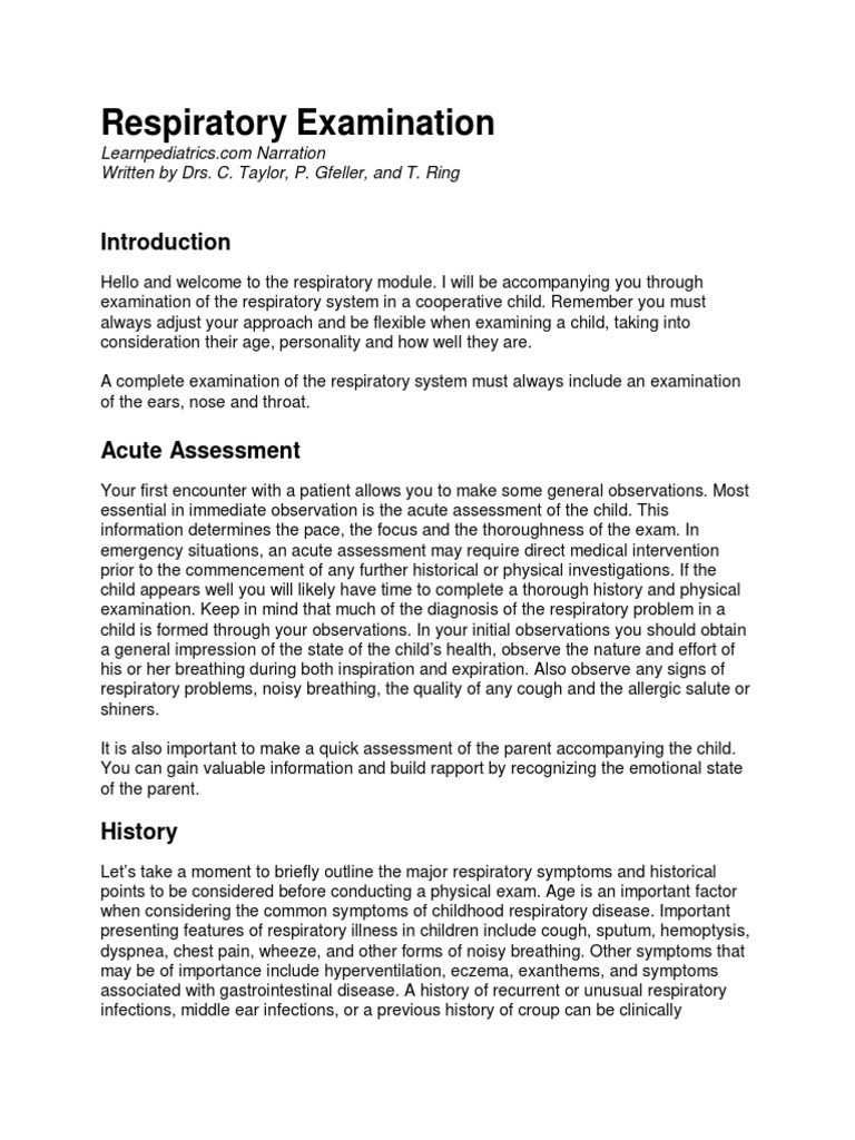 Respiratory Video Script | PDF | Thorax | Respiratory Tract