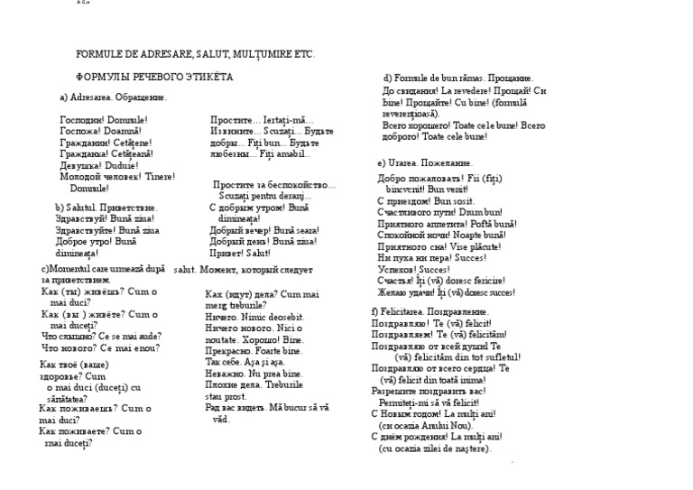 Formule de Adresare, Multumire | PDF