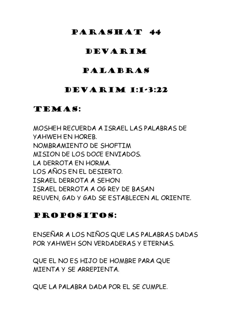 Parashat Devarim 44 Inf 5769 | PDF | Abrahán | Contenido bíblico