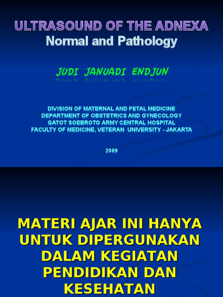 USG Intensif 5. Adnexa Normal & Pathology JJE 20090525 | PDF | Kanker ...