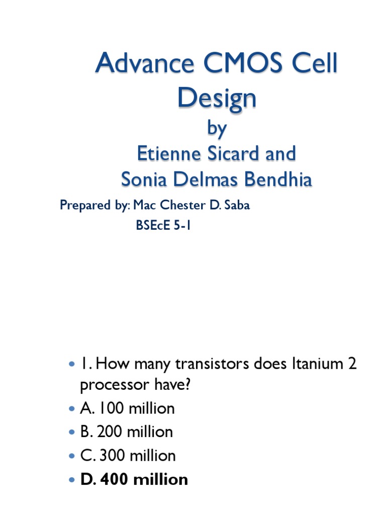Advanced CMOS Cell Design Insights | PDF | Detector (Radio) | Random ...