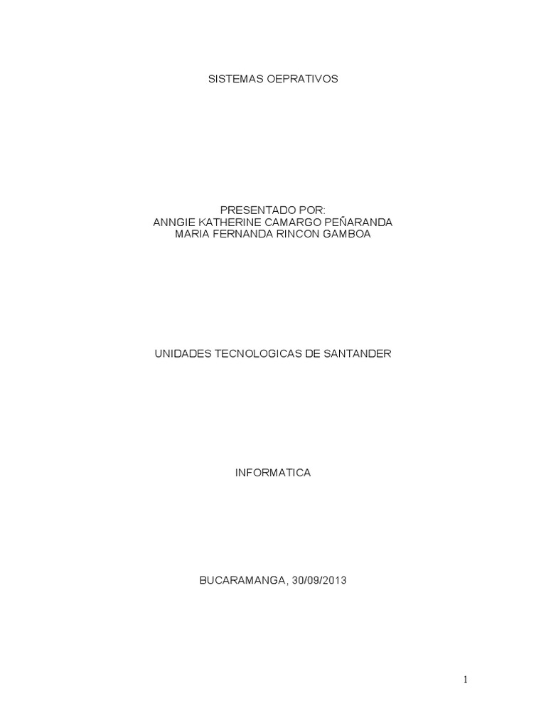 Sistemas Operativos Informatica Unidades | PDF