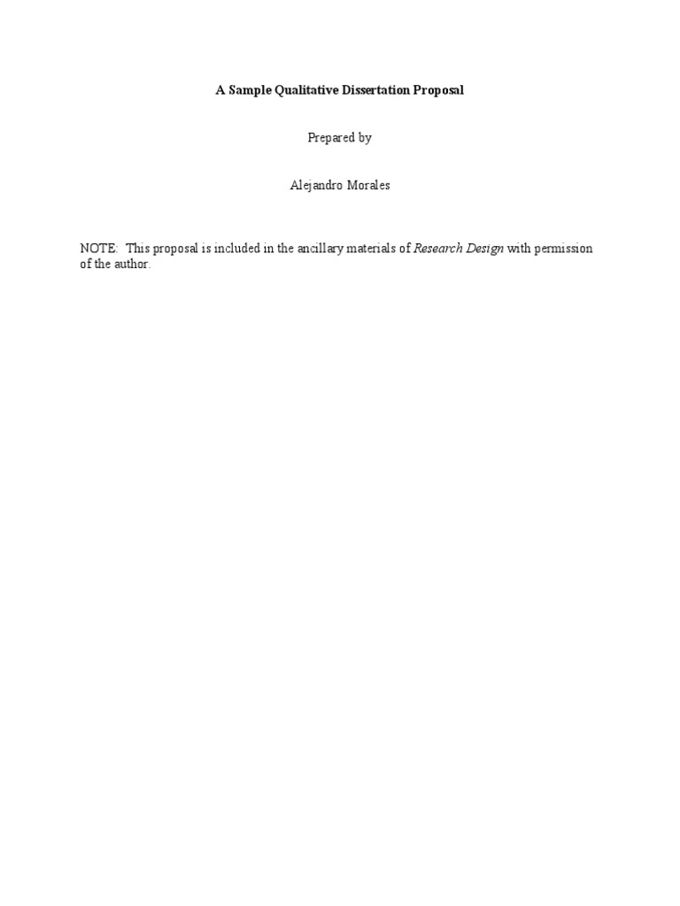 A Sample Qualitative Dissertation Proposal | PDF | Immigration | Machismo