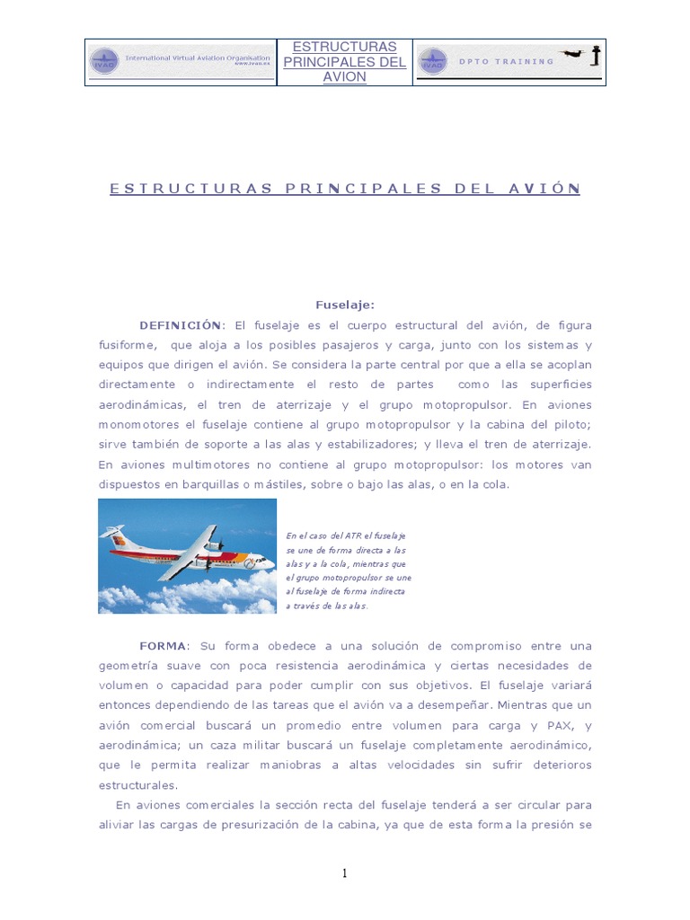 Estructura Principal de Un Avion | PDF