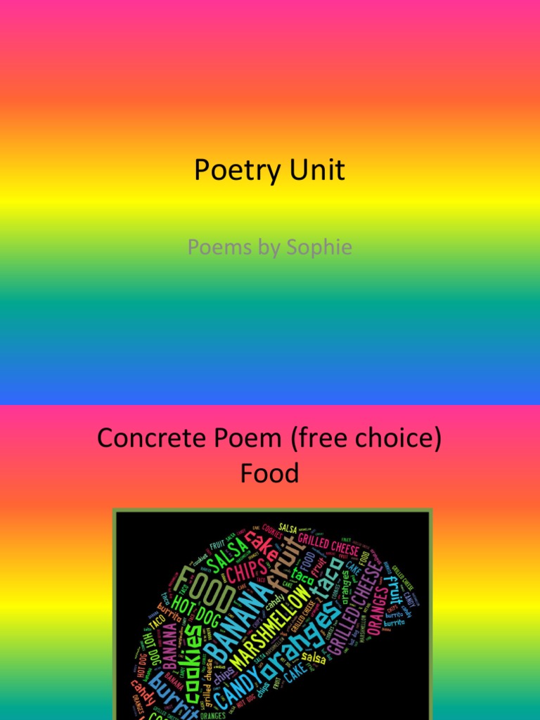 Poetry Unit: Poems by Sophie | PDF