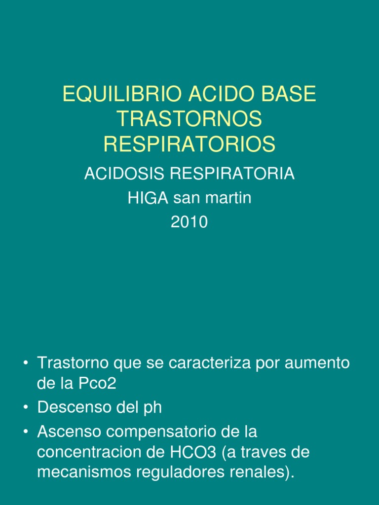 Acidosis Respiratoria: Causas y Tratamiento | PDF | Especialidades ...